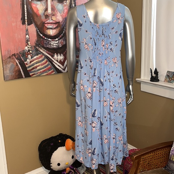 Koret | Dresses | Koret Pm 9s Y2k Blue Floral Long Dress Light Pink ...